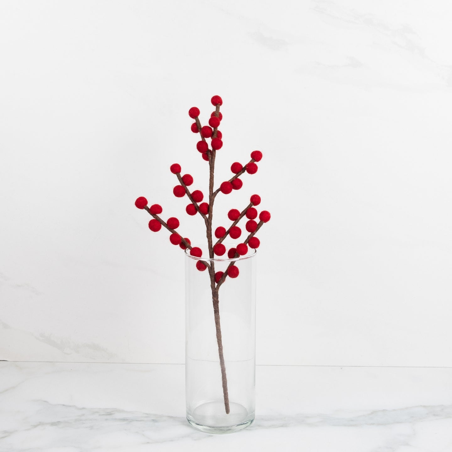 Felt Holly Berry Branches - White & Red | sustainable haus mercantile