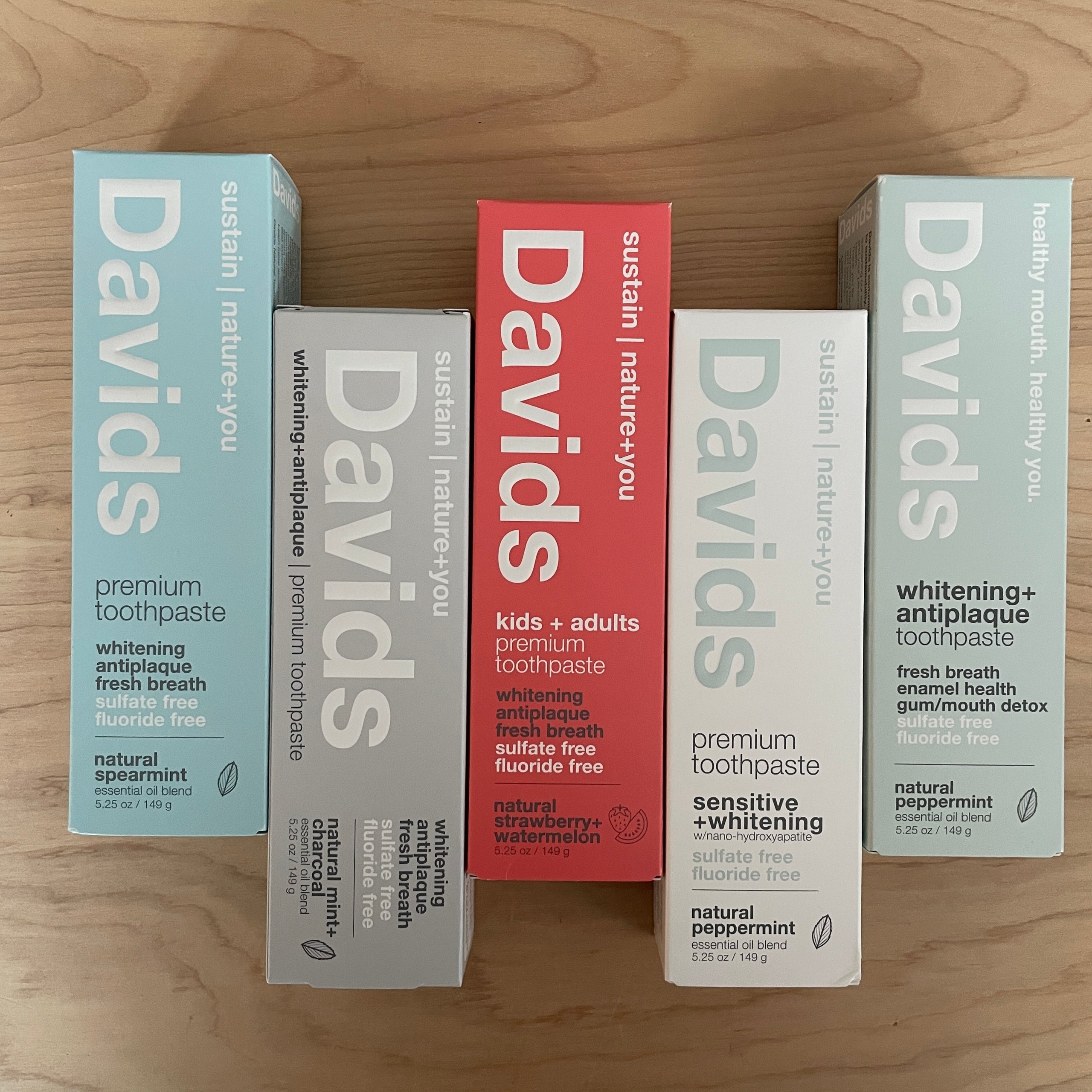 Davids Premium Toothpaste - 4 varieties | sustainable haus mercantile